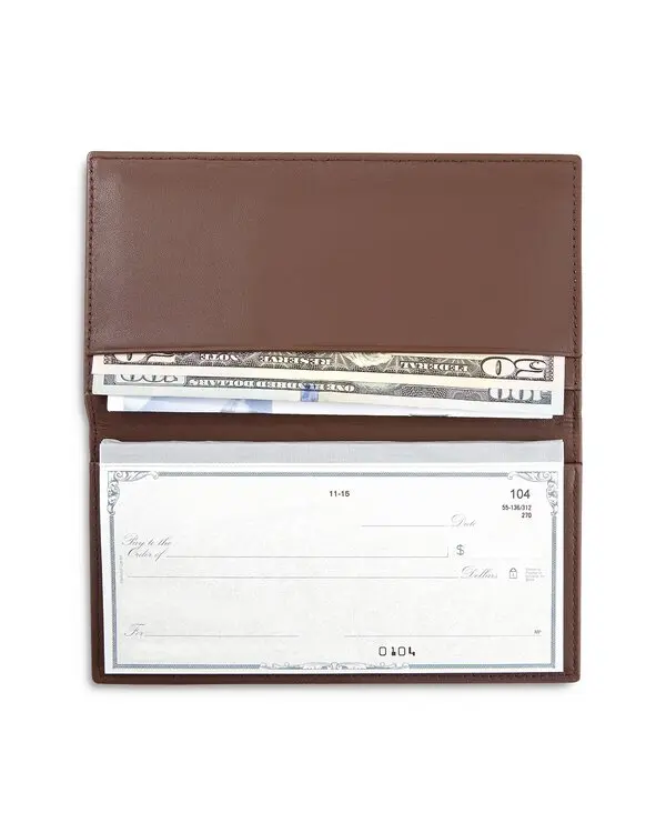 ROYCE NEW YORK Executive Leather Checkbook Holder