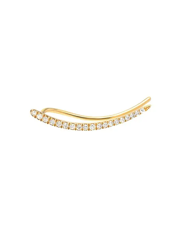 ZOE LEV 14k Yellow Gold Diamond Ear Crawler - White/gold