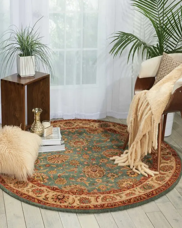 NOURISON HOME Living Treasures Li05 Round Area Rug, 7'10 Round - Aqua