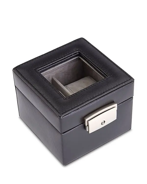 ROYCE NEW YORK Leather Double Watch Box Display - Black