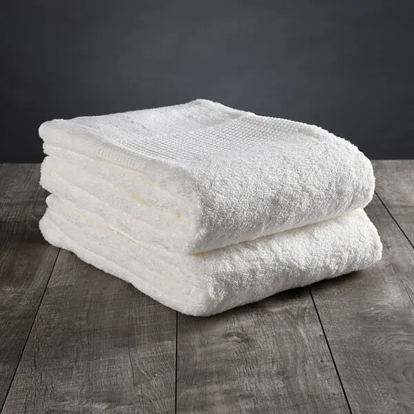 DELILAH HOME Organic Cotton Face Towels, Set Of 2 - White