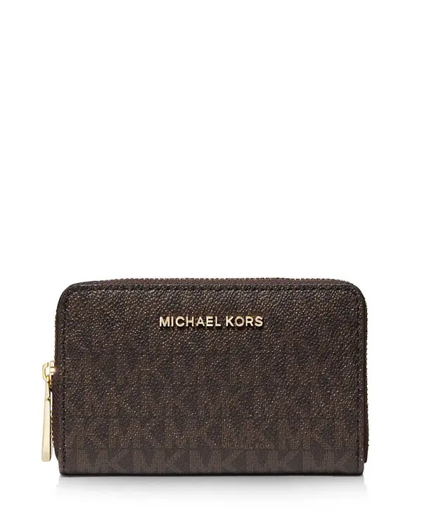 Michael Kors Michael Small Monogram Card Case - Brown Acorn/gold