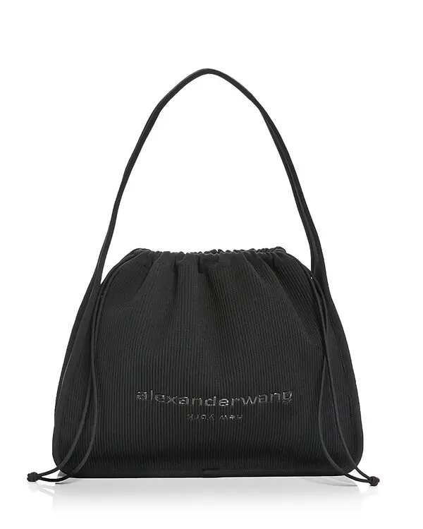 Alexander Wang Ryan Large Drawstring Shoulder Bag - Black
