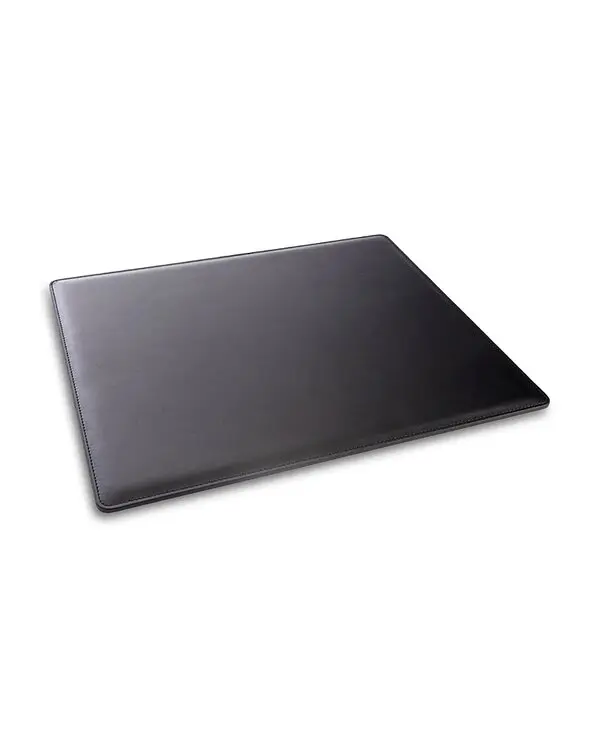ROYCE NEW YORK Large Leather Desk Pad Blotter - Black