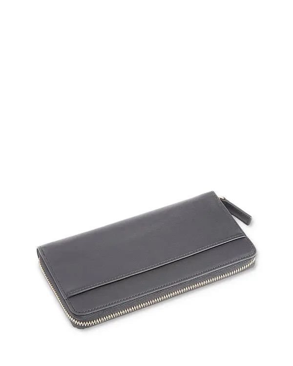 ROYCE NEW YORK Leather Rfid Blocking Continental Wallet - Black