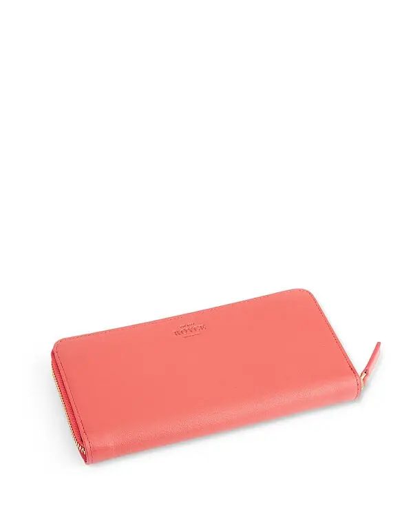 ROYCE NEW YORK Leather Rfid Blocking Continental Wallet - Red