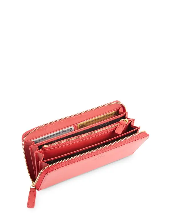 ROYCE NEW YORK Leather Rfid Blocking Continental Wallet - Red