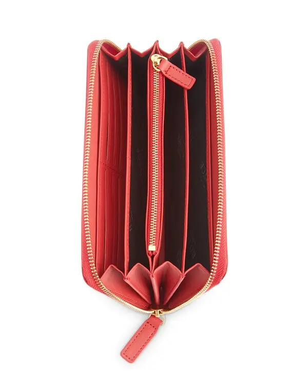 ROYCE NEW YORK Leather Rfid Blocking Continental Wallet - Red