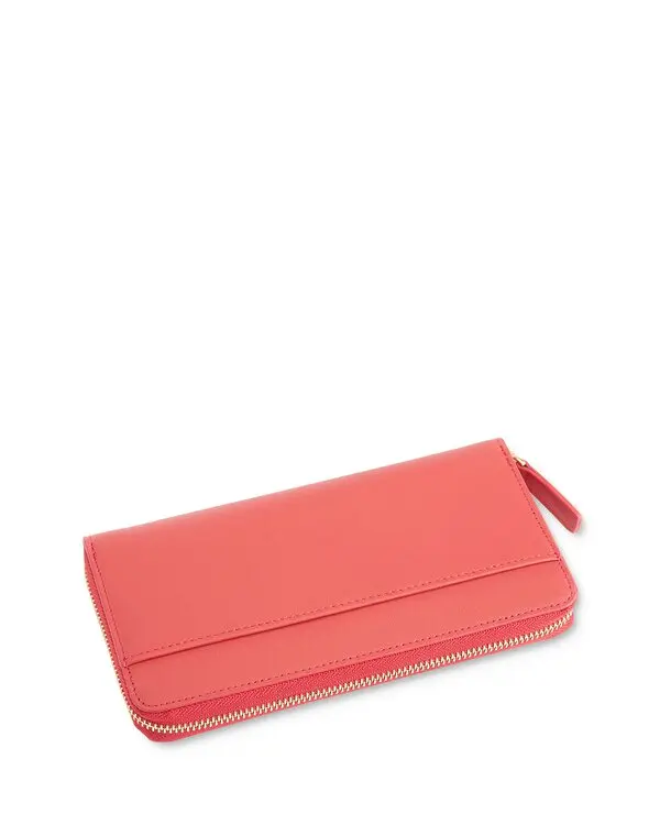 ROYCE NEW YORK Leather Rfid Blocking Continental Wallet - Red