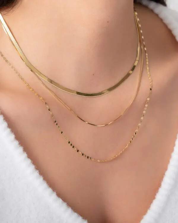 ZOE LEV 14k Yellow Mirror Link Chain Necklace