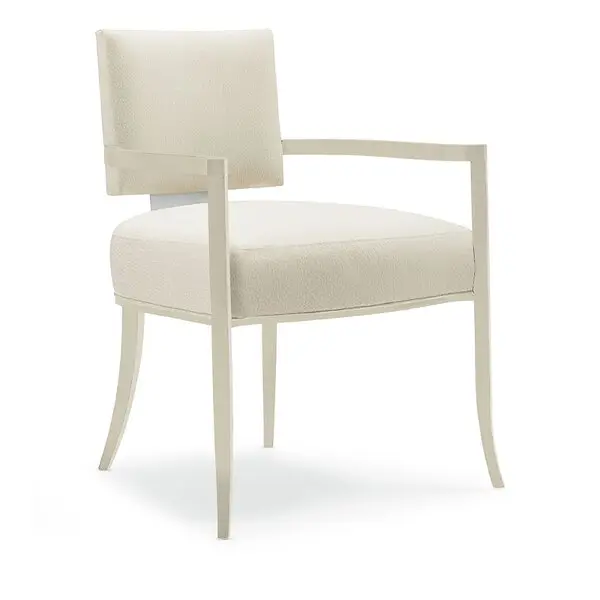 CARACOLE Reserved Seating Arm Chair- Ivory - Ivory/soft Silver
