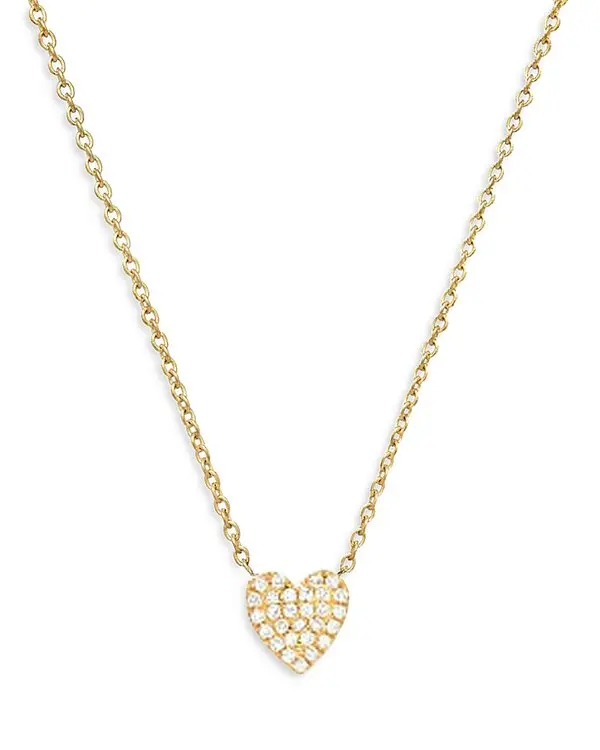 ZOE LEV 14k Yellow Diamond Heart Pendant Necklace - Gold