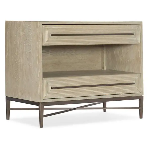 HOOKER FURNITURE Cascade Two Drawer Nightstand - Taupe