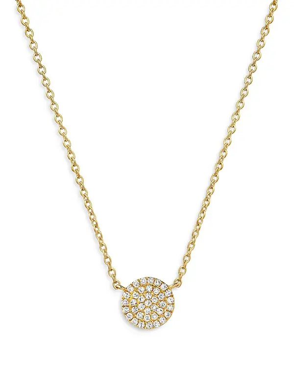ZOE LEV 14k Yellow Diamond Disc Pendant Necklace - Gold