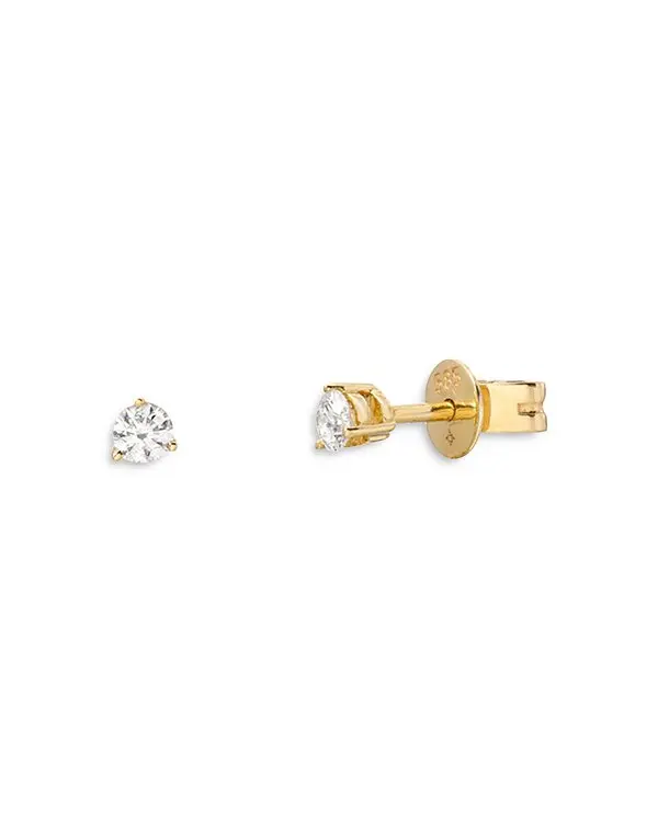 ZOE LEV 14k Yellow Gold Diamond Stud Earrings - White/gold