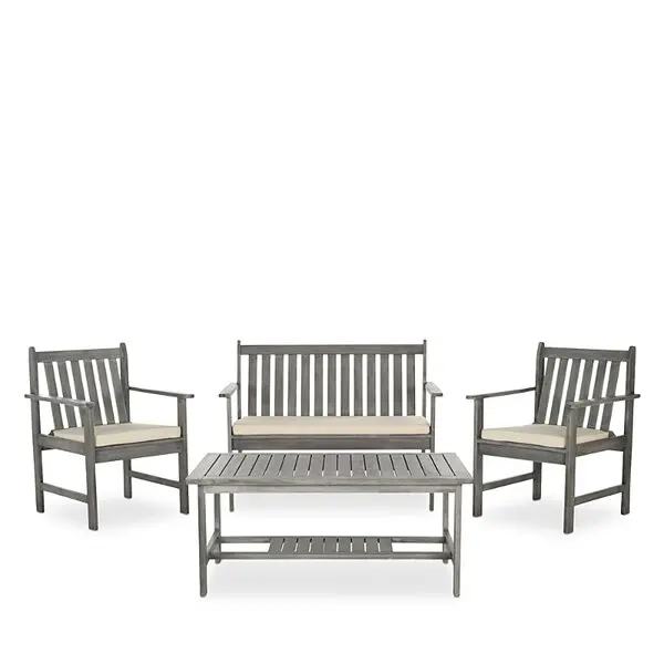 SAFAVIEH Burbank 4-piece Outdoor Living Set - Gray