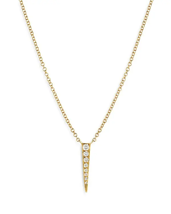 ZOE LEV 14k Yellow Diamond Dagger Pendant Necklace - Gold