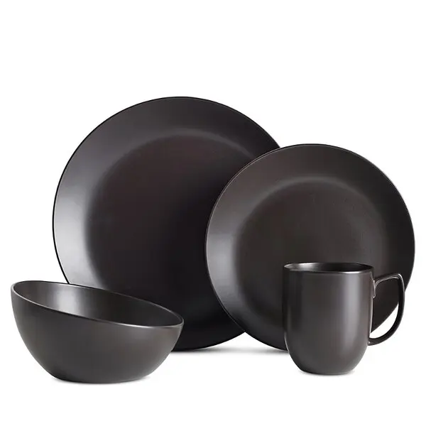 NAMBE Orbit Dinnerware 4 Piece Place Setting - Black