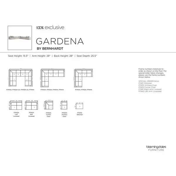 BERNHARDT Bloomingdale's Gardena Sectional Exclusive