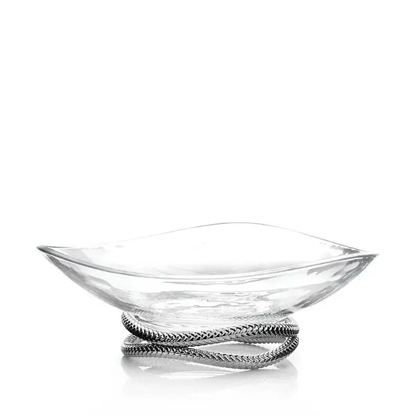 NAMBE Braid Collection Centerpiece Bowl - Chrome Plate And Glass
