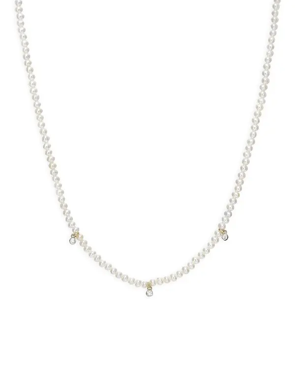 ZOE LEV 14k Yellow Gold Pearl And Diamond Collar Necklace - White/gold