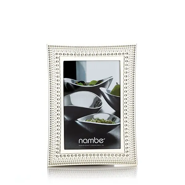 NAMBE Beaded Frame, 4 X 6 - Silver Plate