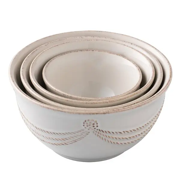 JULISKA Berry & Thread Nesting Prep Bowls, Set Of 4 - Whitewash