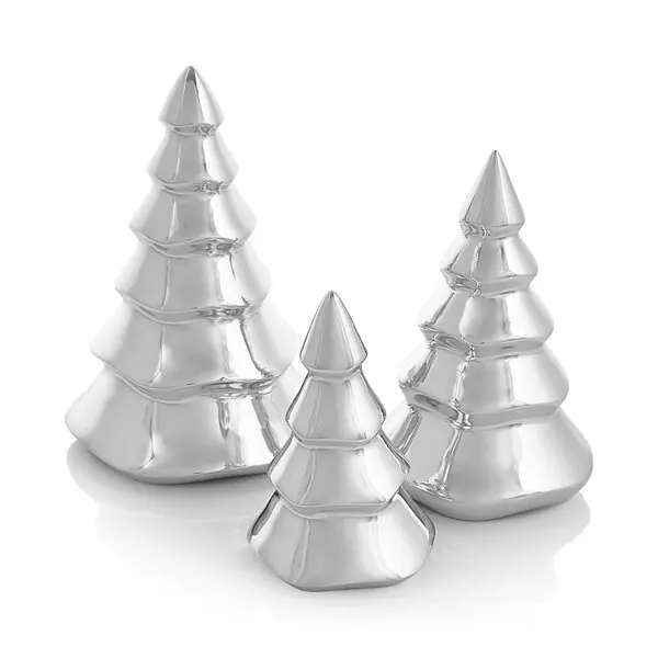 NAMBE Mini Christmas Trees, Set Of 3 - Silver