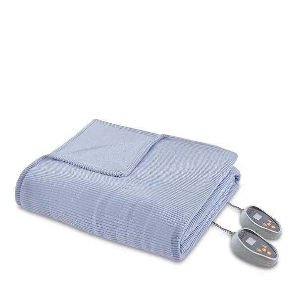 BEAUTYREST Electric Microfleece Heated Blanket, Queen - Blue