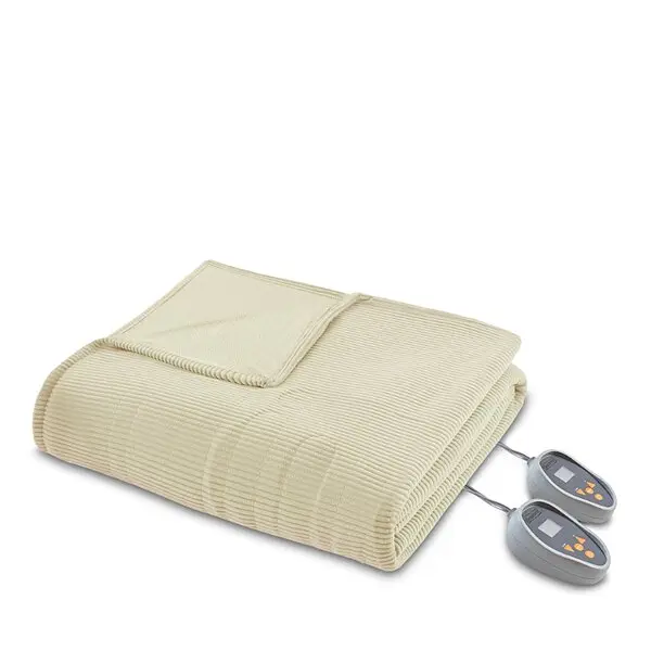 BEAUTYREST Electric Microfleece Heated Blanket, Queen - Natural