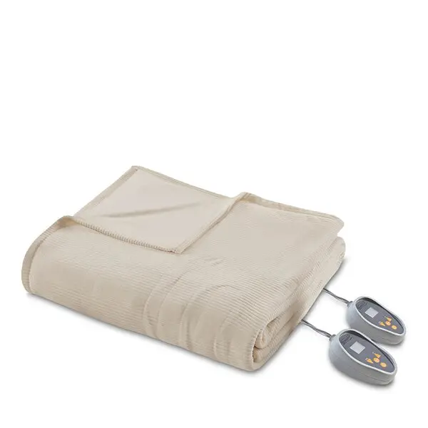 BEAUTYREST Electric Microfleece Heated Blanket, Twin - Natural