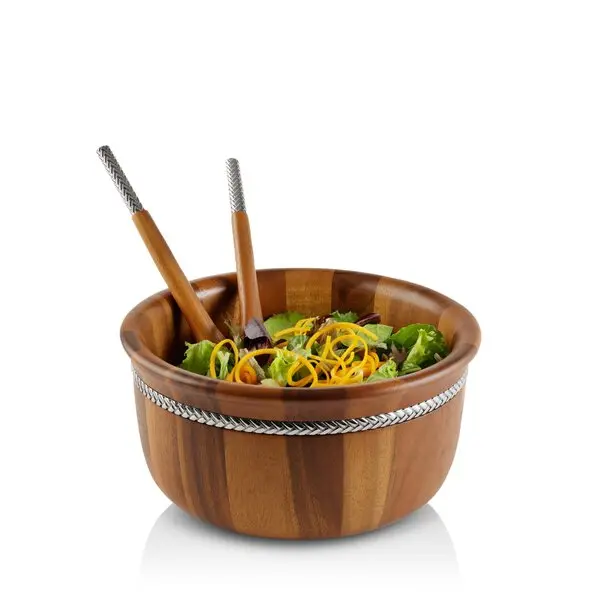 NAMBE Braid Salad Bowl & Server Set - Brown