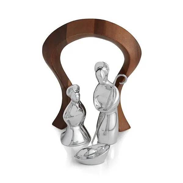 NAMBE Miniature Nativity Scene Set - Silver
