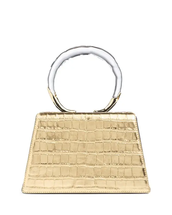 Alexis Bittar Lucite Quad Bag - Gold Croc/gold/clear