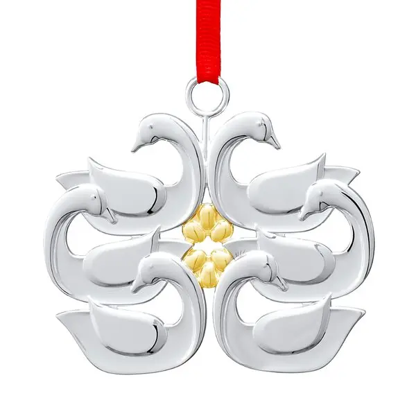 NAMBE Twelve Days Of Christmas Ornament Six Geese A Laying - Gray