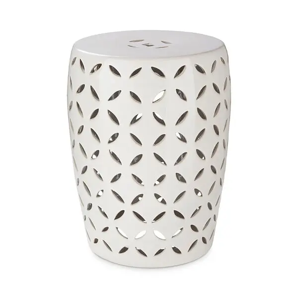 SURYA Chantilly Garden Stool - Off-white