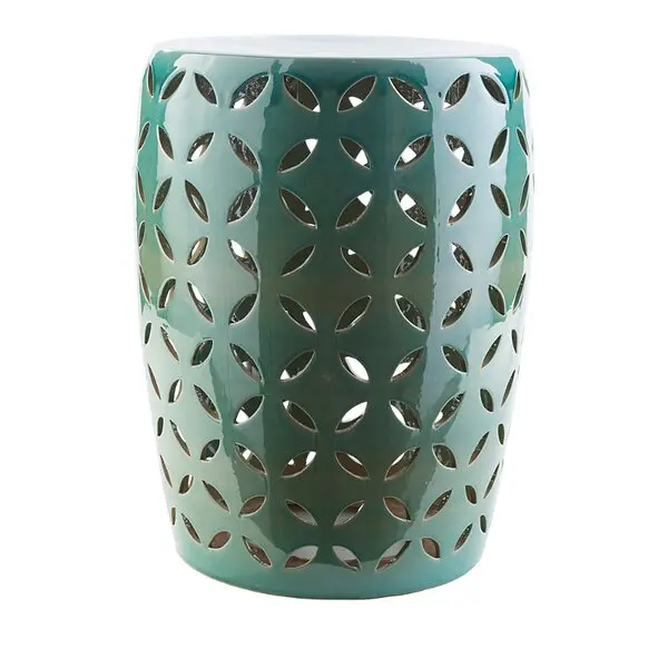 SURYA Chantilly Garden Stool - Teal