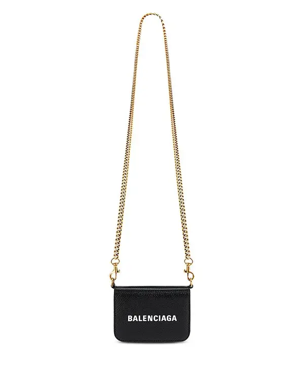 Balenciaga Cash Mini Wallet On Chain - Black/white