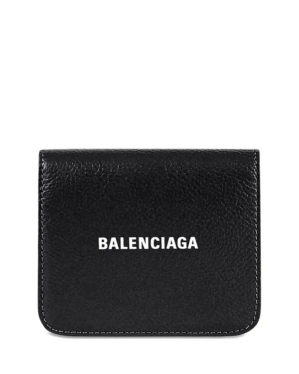 Balenciaga Cash Flap Coin And Card Holder - Black/white/silver
