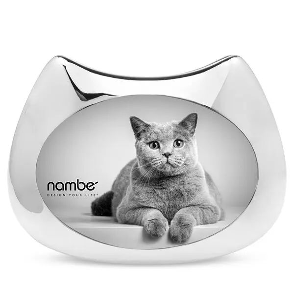 NAMBE Cat Picture Frame, 3 X 5 - Silver