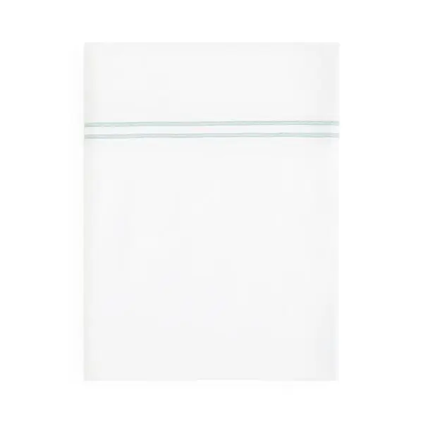 SFERRA Grande Hotel Flat Sheet, Twin - White/aqua