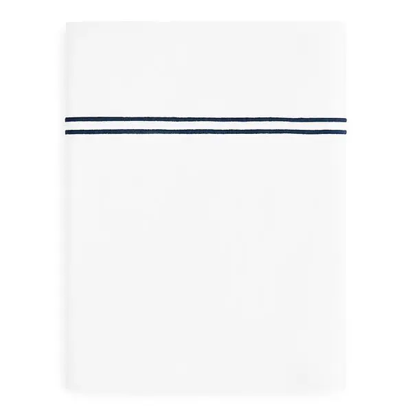SFERRA Grande Hotel Flat Sheet, Twin - White/navy