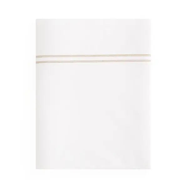 SFERRA Grande Hotel Flat Sheet, Twin - White/taupe