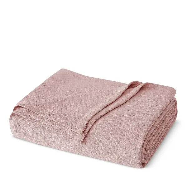 CHARISMA Deluxe Woven Cotton Blanket, King - Blush