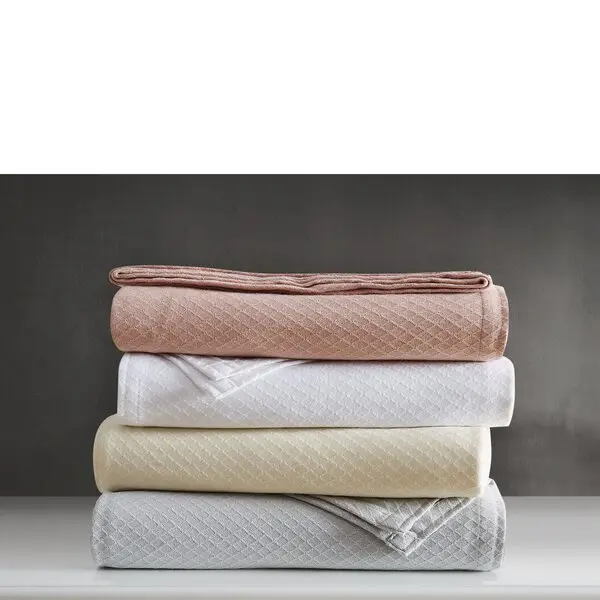 CHARISMA Deluxe Woven Cotton Blanket, King - Blush