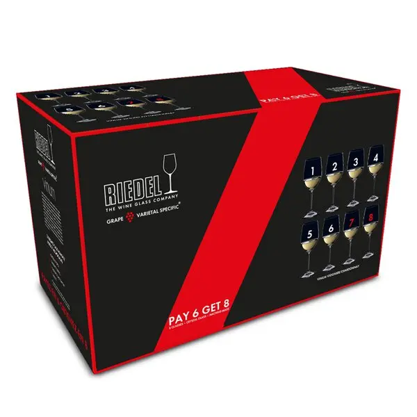 RIEDEL Vinum Chardonnay Glasses, Buy 6 Get 8