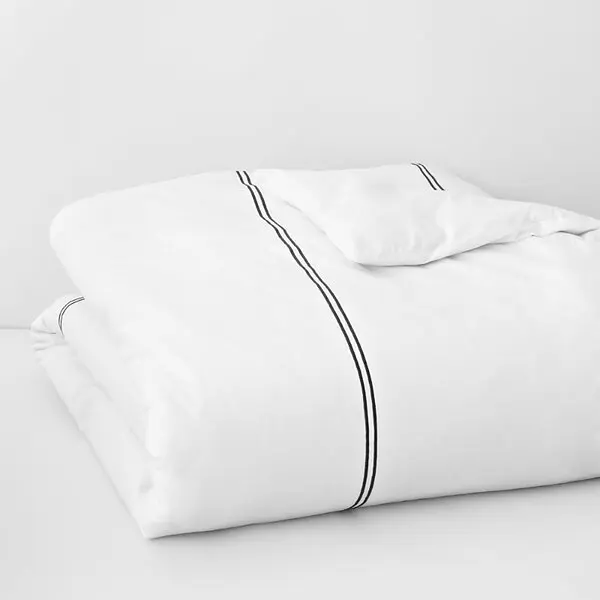 SFERRA Grande Hotel Duvet Cover, Twin - White/black