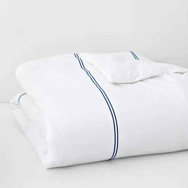 SFERRA Grande Hotel Duvet Cover, Twin - White/cornflower
