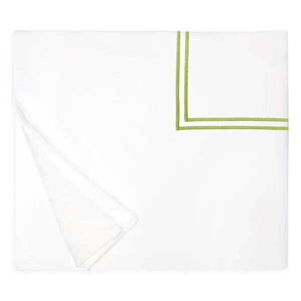 SFERRA Grande Hotel Duvet Cover, Twin - White/fern