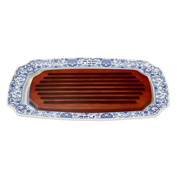SPODE Challah Tray & Wood Insert